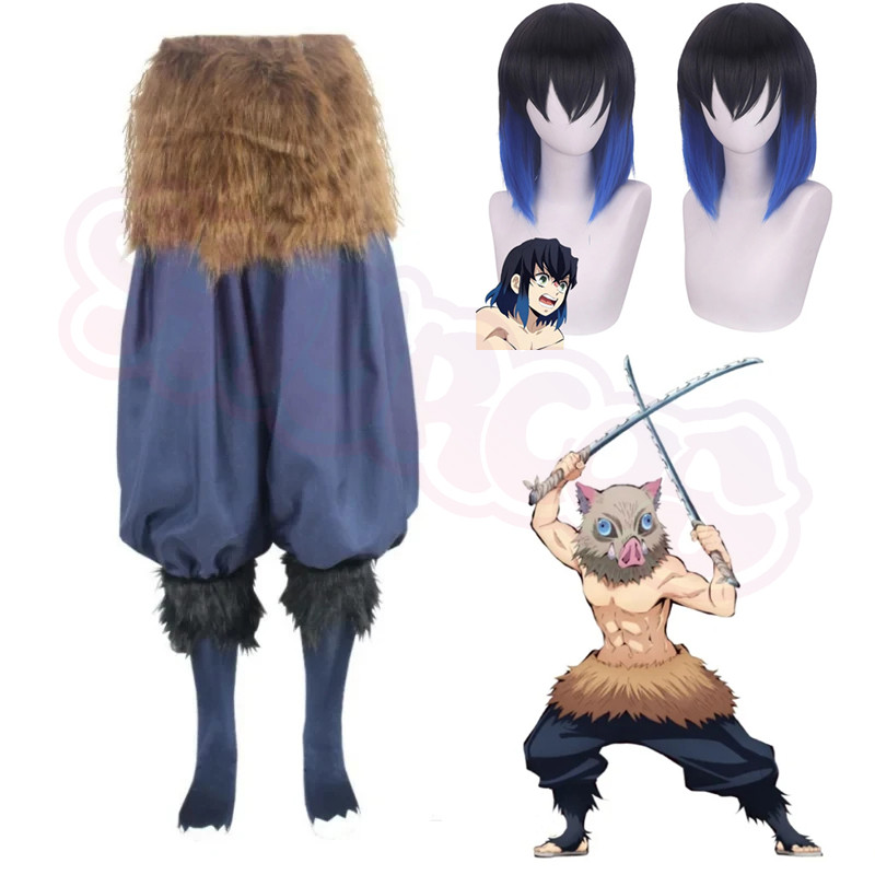 Jual Anime Kimetsu No Yaiba Hashia Inosuke Cosplay Costume Demon Slayer ...