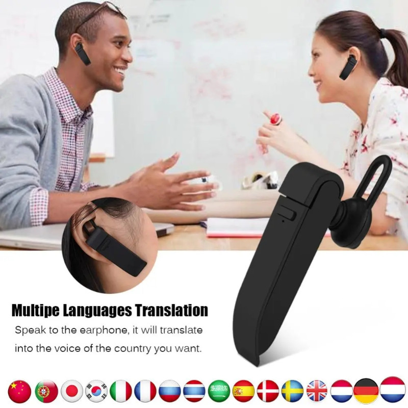 Jual Ear-mounted Language Translator Wireless Bluetooth Earphone ...