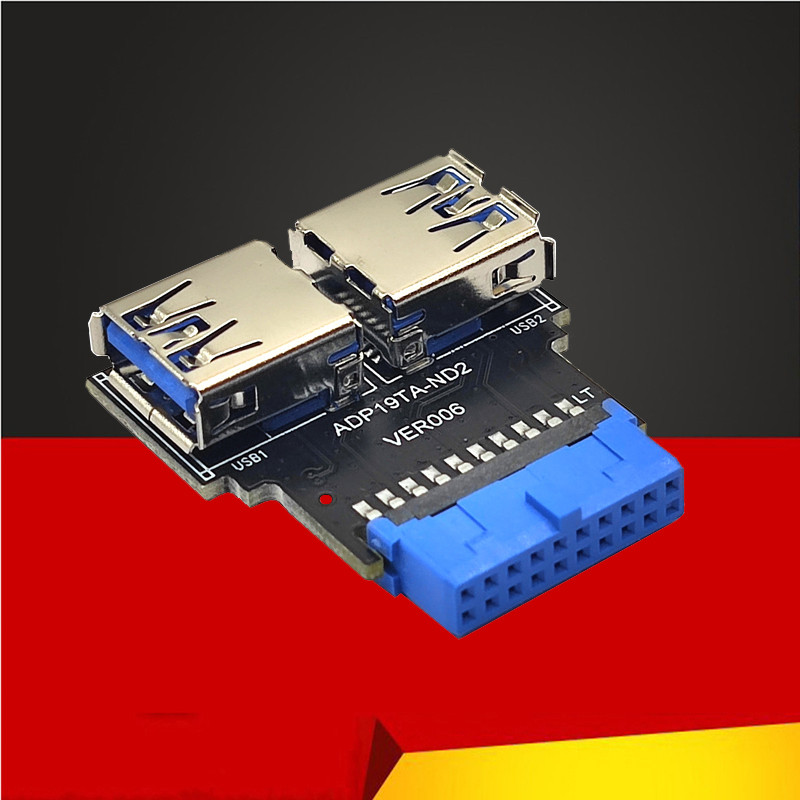 Jual 19PIN TO DUAL USB ADAPTER CONECTOR USB CONNECTOR MOTHERBOARD 19PIN ...
