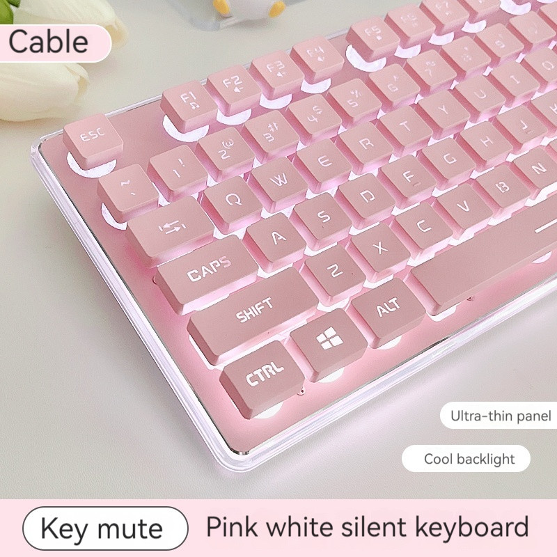 Jual Forerunner X7 Silent Keyboard Female Office Pink High Beauty ...