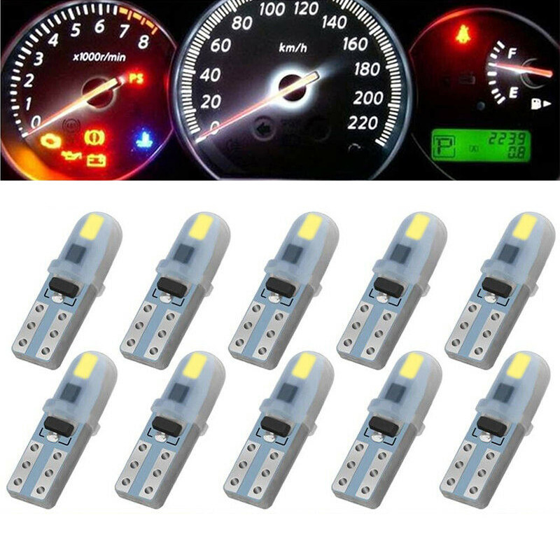 Jual 10x Car Instrument Warning Lights White T5 3014 SMD LED Wedge ...
