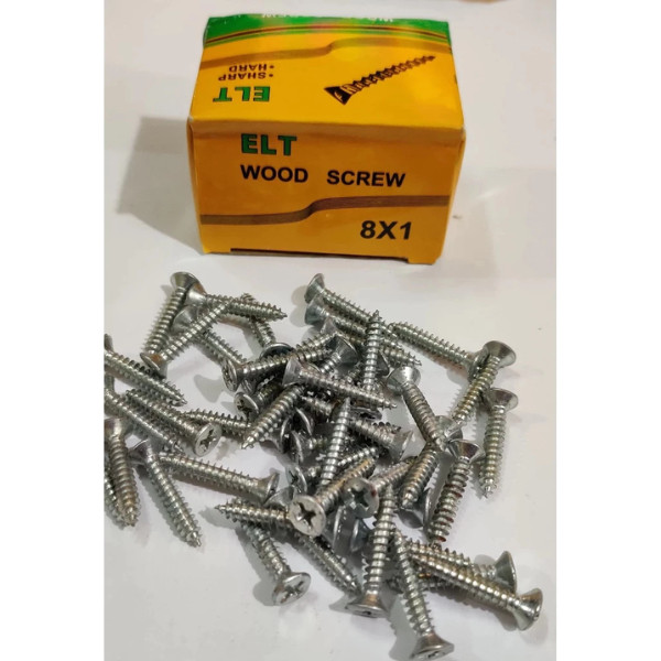 Jual DDS480 - Skrup Putih 8 x 1" Inci / Taping Sekrup Putih Kayu 2.5 Cm ...