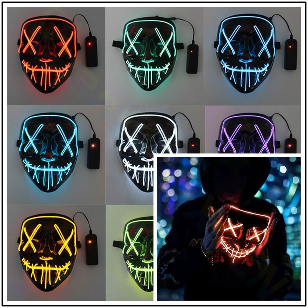 Jual Cosmask Halloween Neon Mask Led Mask Masque Masquerade Party Masks ...