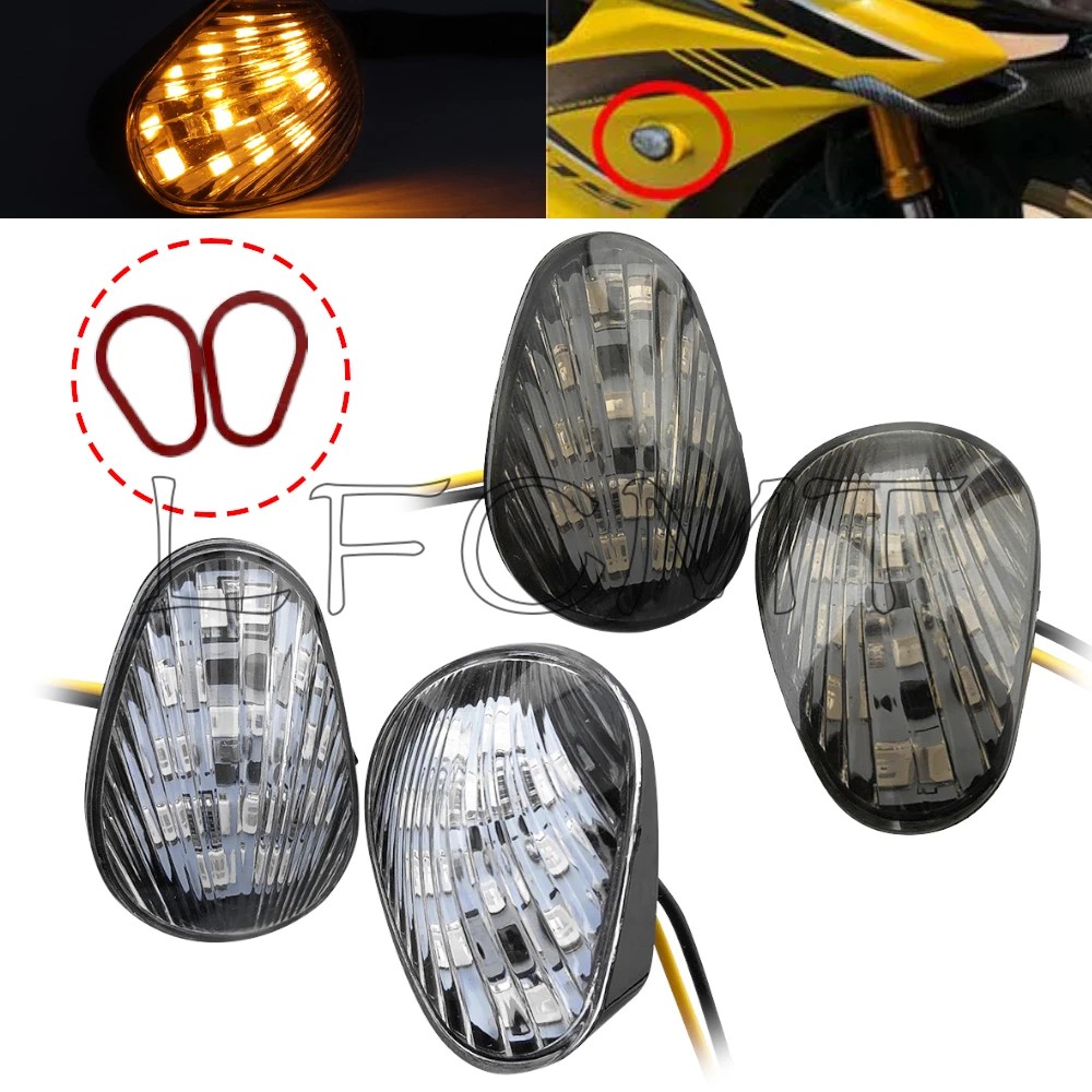 Jual Motorcycle Turn Signals Led Indicator Flashing Lights Fit For ...