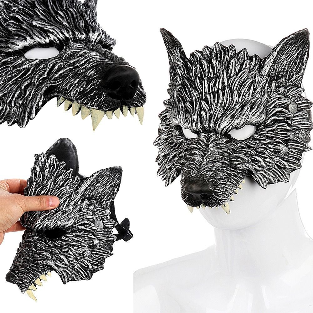 Jual 3D Realistic Werewolf Mask Soft Pu Foam Wolf Head Mask Mysterious ...