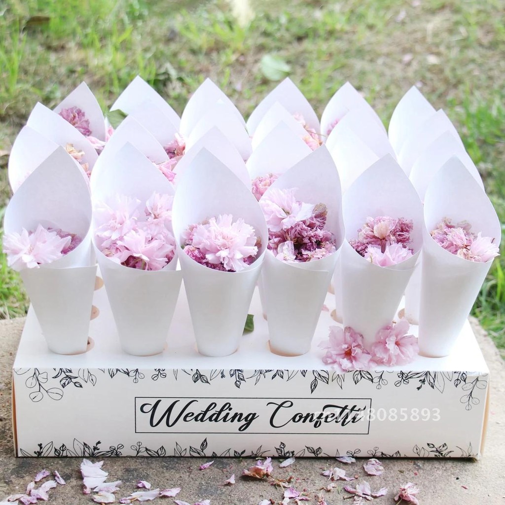 Jual Kraft Paper Wedding Confetti Cone Holder Support for Wedding Decor ...