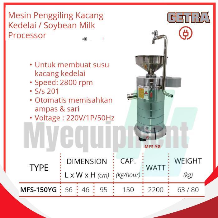 Jual SOYBEAN MILK PROCESSOR MESIN PENGGILING KEDELAI GETRA MFS-150YG ...