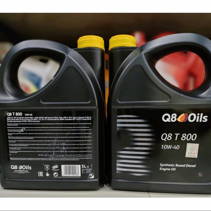 Jual Q8 Diesel Engine Oils 10W-40 T800 5L Ci 4 Berbasis Sintetik Untuk ...