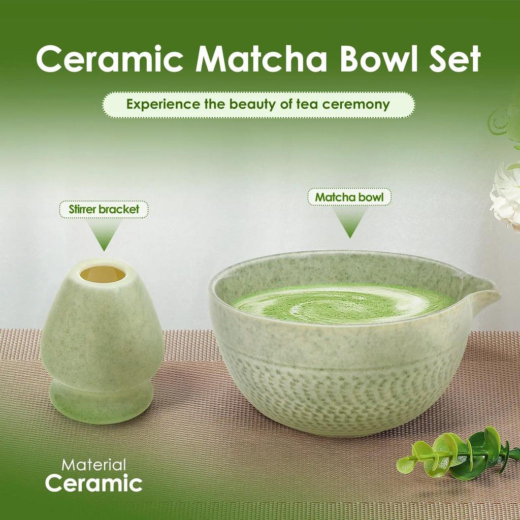 Jual Matcha Set Kit Chawan Chasen Stand Ceramic 500ml 2 PCS Willstar WS ...