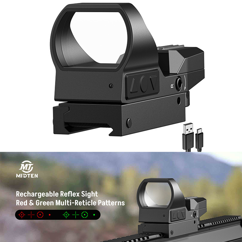 Jual MidTen Green Red Dot Sight Rechargeable Reflex Sights Scope ...