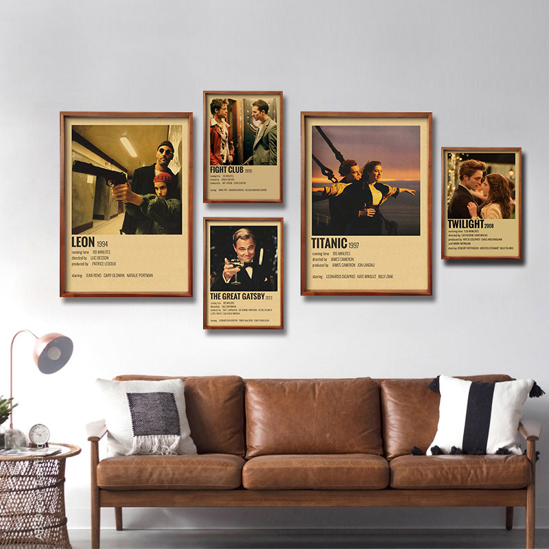 Jual Classic Movie TV Collection Retro Posters Leon Titanic Fight Club ...