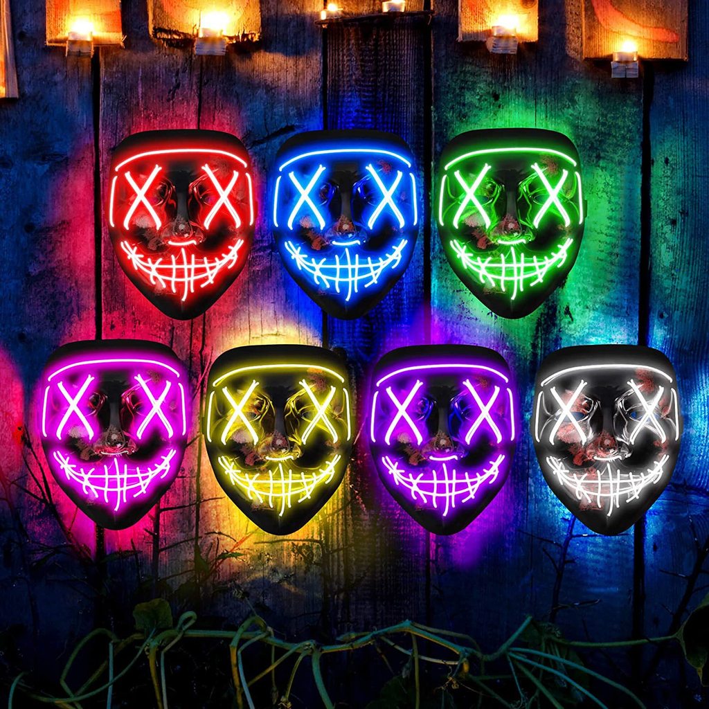 Jual Led Mask Halloween Carnival Christmas Masquerade Party Night Club ...