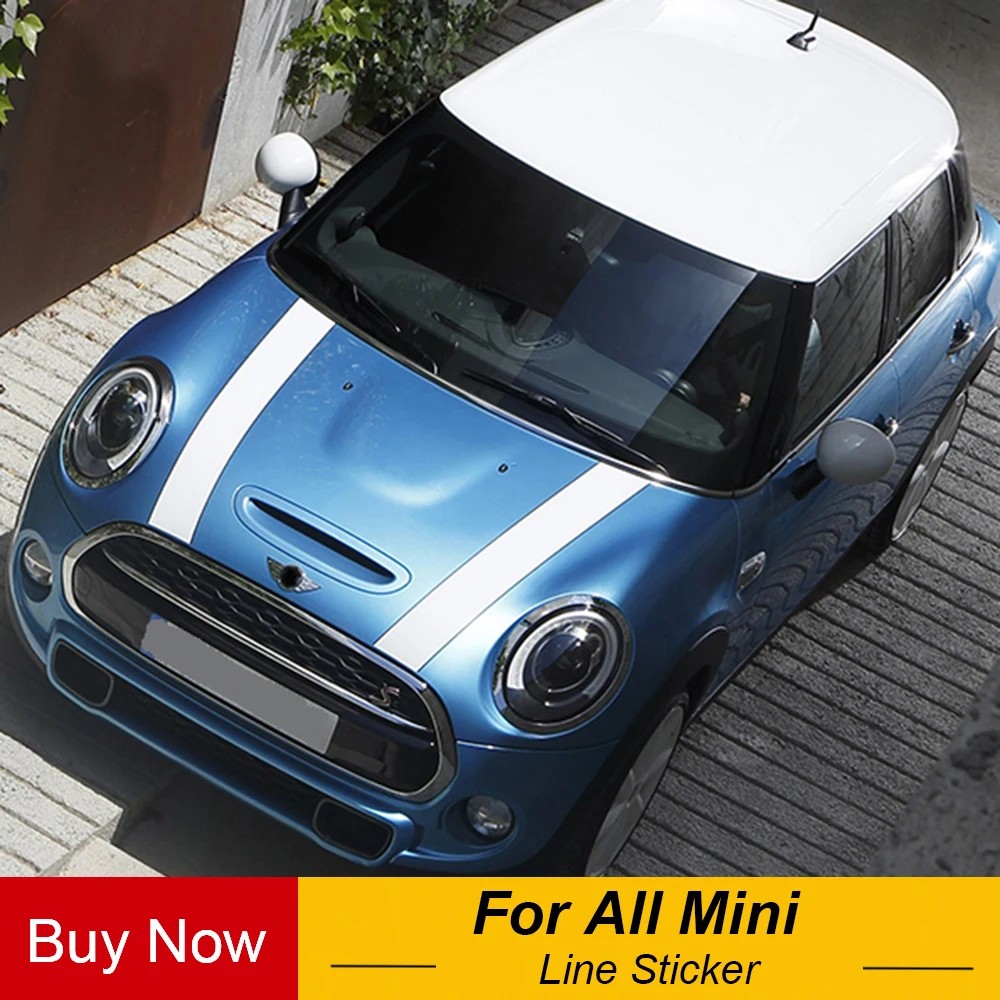 Jual IMPORT Car Hood Engine Line Sticker Stripe Decal For Mini Cooper S ...