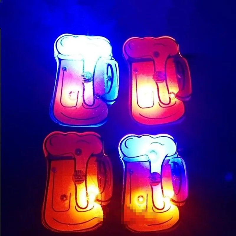 Jual 25pcs Beer Glass LED Lighted Blinking Brooch Pin Flashing Badge ...