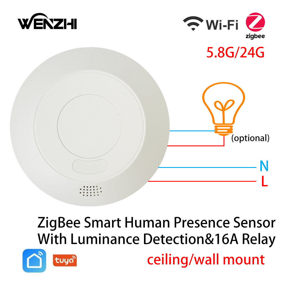 Jual ZigBee/Wifi Motion MmWave Presence Sensor For Lighting 110/220V ...