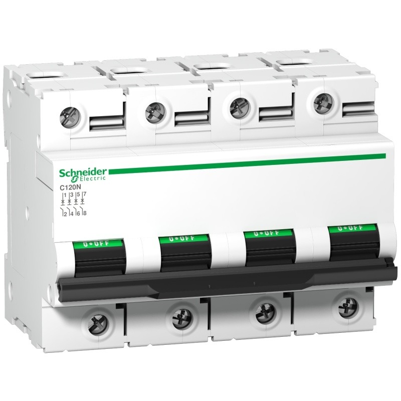 Jual Schneider A9A26914 C120N circuit breaker 4P 100A C curve | Shopee ...