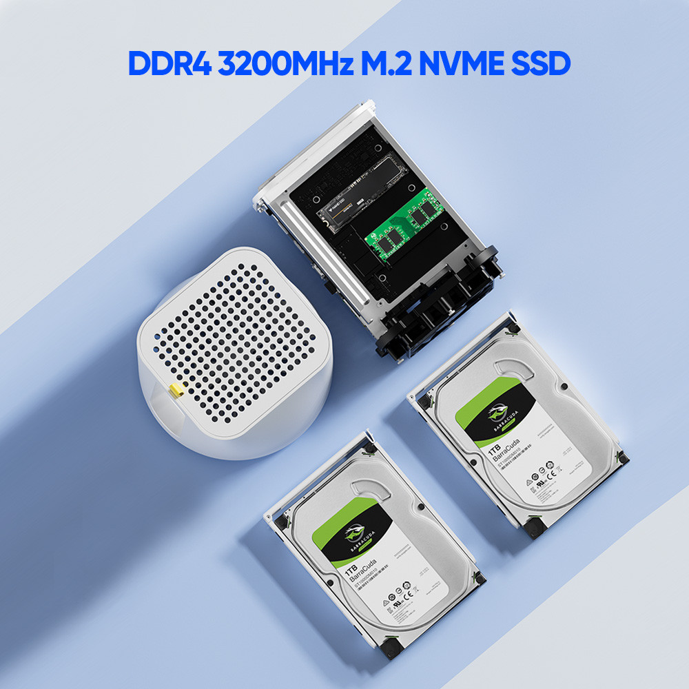 Jual Topton 2-Bay NAS R1 PRO 12th Gen Intel N100 Mini PC 2x i226-V 2.5G Firewall Router Network ...