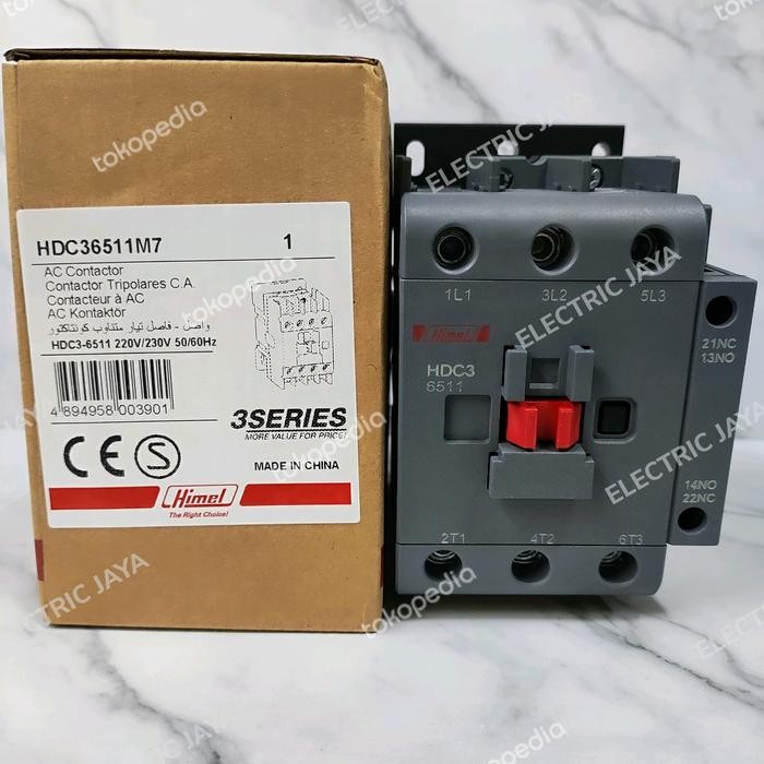 Jual HIMEL Kontaktor Magnetic Contactor 3P 65A 30KW HDC3-65 1NO 1NC ...