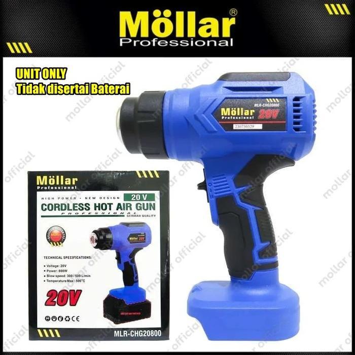 Jual MOLLAR CHG20800 Cordless Hot gun mesin pemanas heat gun baterai ...