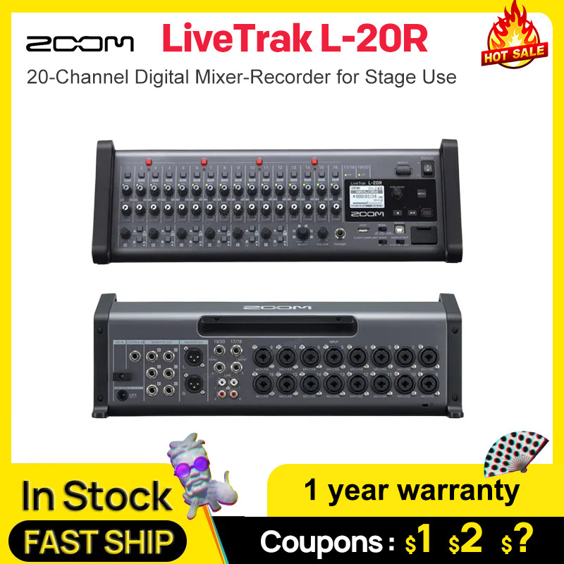Jual Zoom LiveTrak L-20R 20-Channel Digital Mixer-Recorder for Stage ...