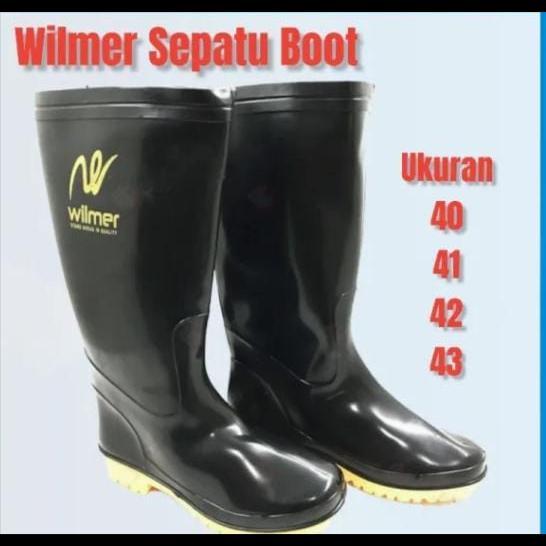 Jual Sepatu Boots Karet Boot Hitam Pria Kerja Safety Proyek Bot Panjang ...