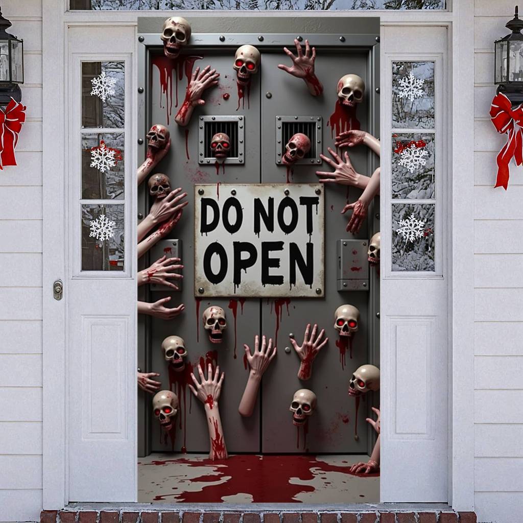 Jual Halloween Door Cover Banner ,Do Not Open Sign Scary Theme Decor ...