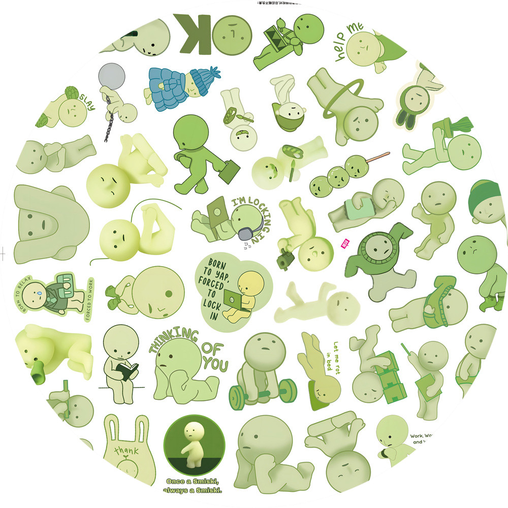 Jual 58Pcs Smiski Stickers Sonny Angel Smiski Work Decal Diy Phone ...