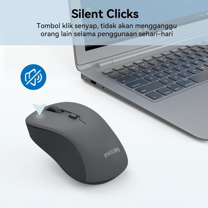 Jual Philips Mouse Wireless Plus Bluetooth Spk7538 Dual Mode 1600 Dpi ...