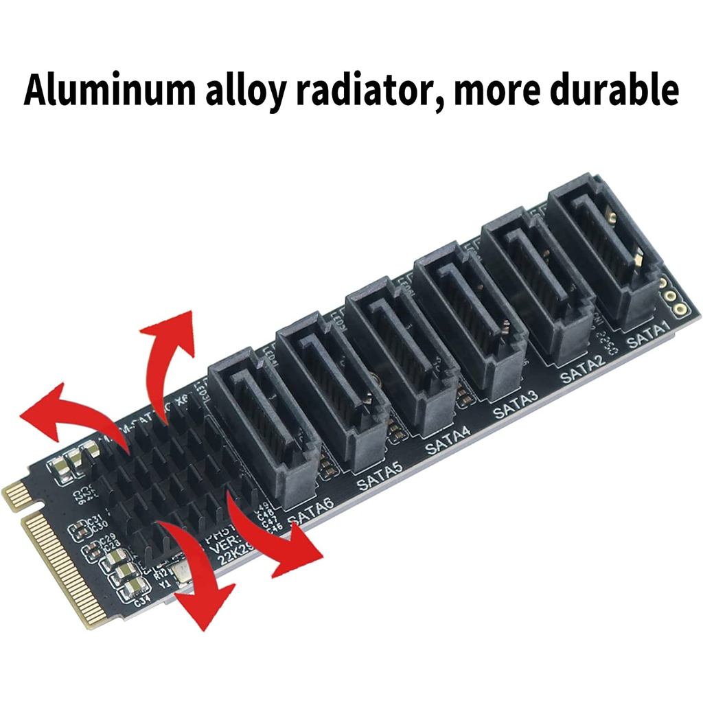 Jual M.2 NVME PCI-E PCIE X4 X8 X16 To 6 Port 3.0 SATA Adapter Card ...