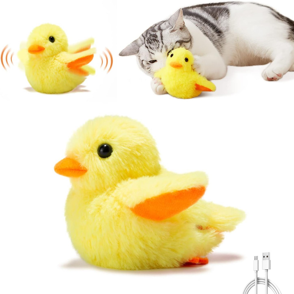 Jual Snowy Owl Cat Toys with Flapping Wings - Lifelike Bird Design ...
