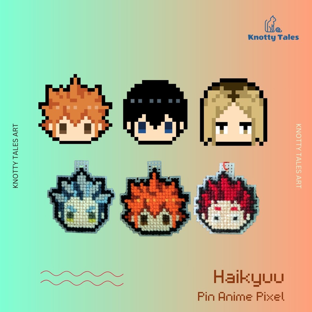 Jual Pin Button Emblem Haikyuu Merchandise Anime Pixel Handmade Knotty ...