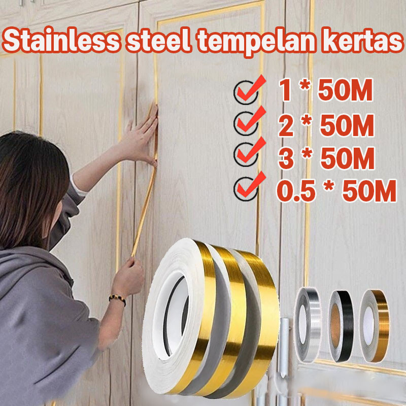 Jual 50M/Roll Gulungan Sticker Dekorasi Lantai Strip / Gulungan Stiker ...
