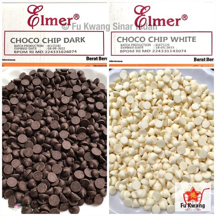 Jual Elmer Dark Choco Chips White Choco Chips 500 gram | Shopee Indonesia