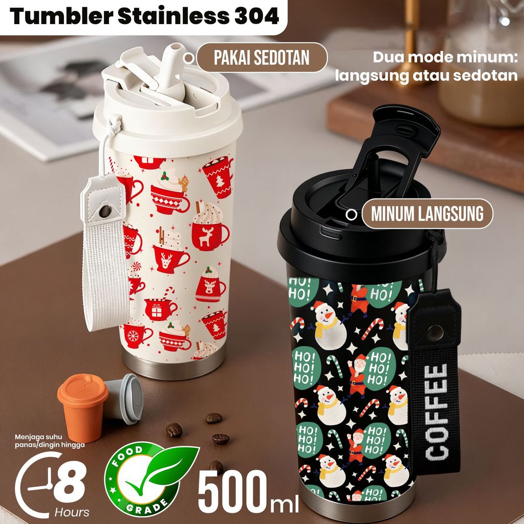 Jual Tumbler Stainless Steel 304 Botol Minum Kapasitas 500ml dengan ...