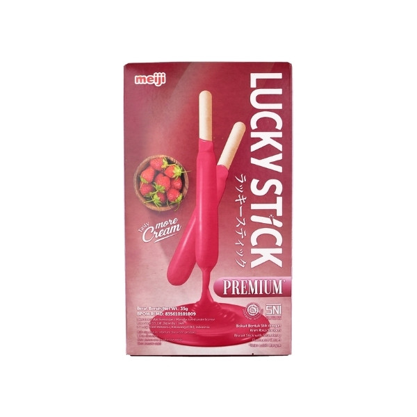 Jual MEIJI LUCKY STICK PREMIUM STRAWBERRY 35 GR | Shopee Indonesia