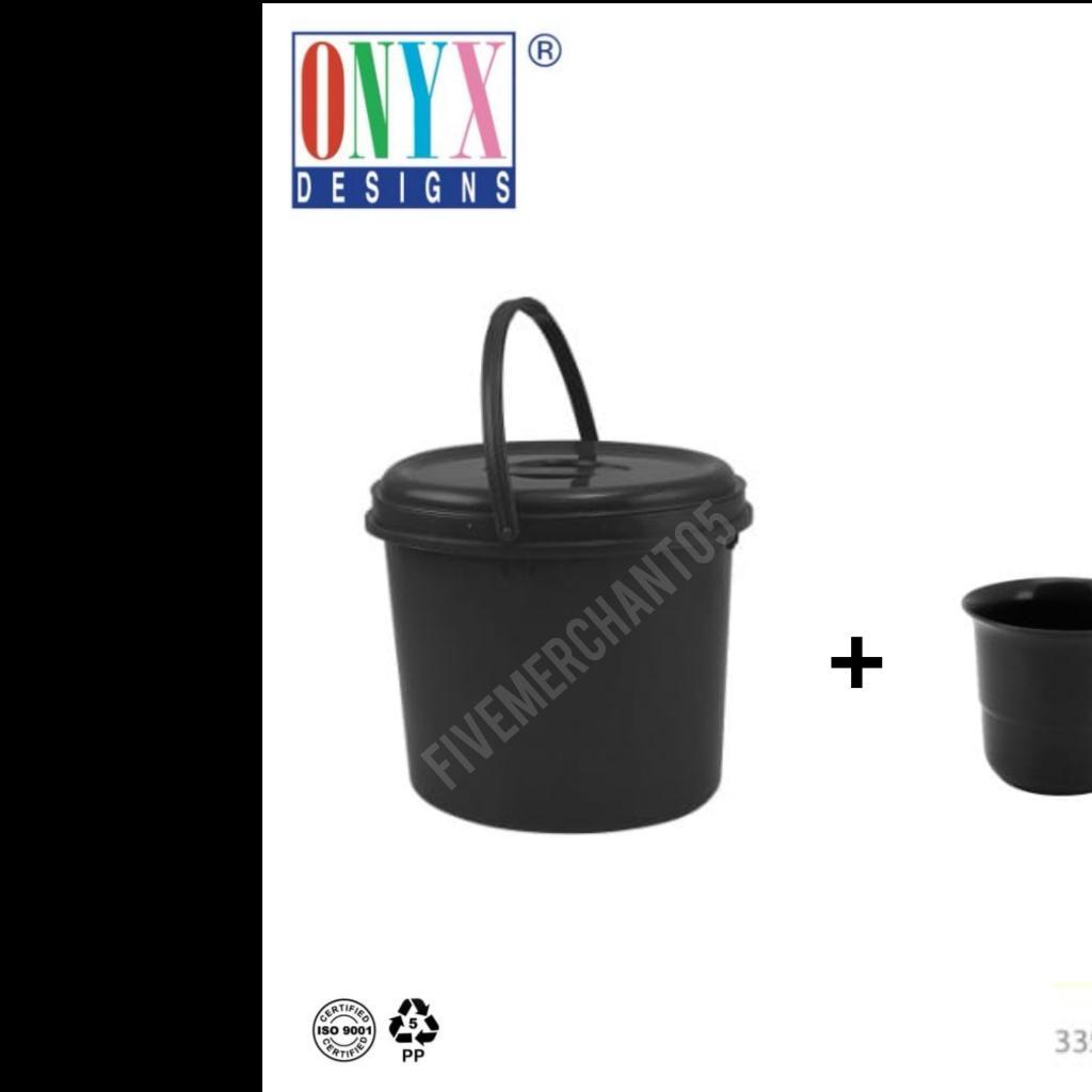 Jual Ember Hitam Besar Oval Gagang + Tutup Plastik Glossy Awet Kuat ...