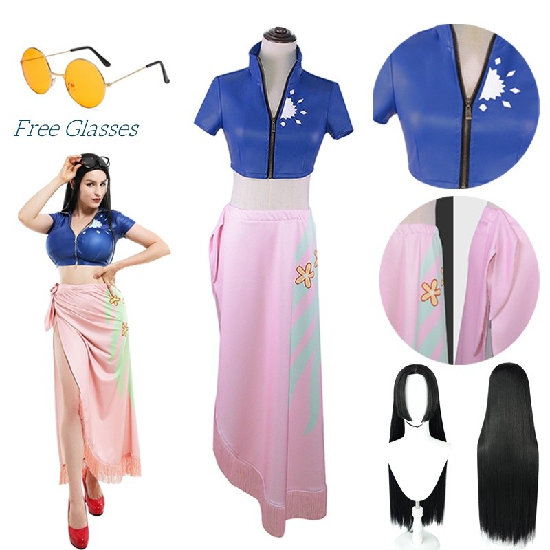 Jual Nico Robin Cosplay Costume Top And Wrap Skirfor Women Anime Nico ...