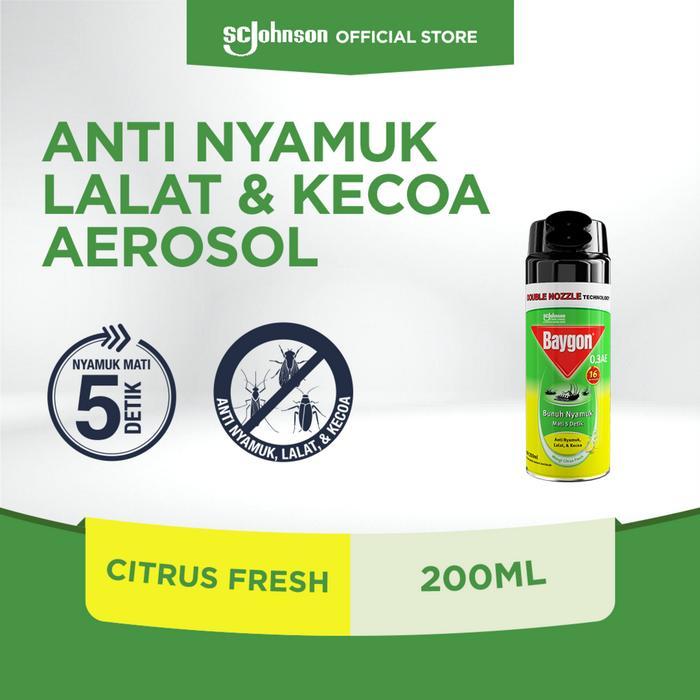 Jual Baygon Aerosol - Obat Anti Nyamuk Semprot Citrus Fresh 200ml ...