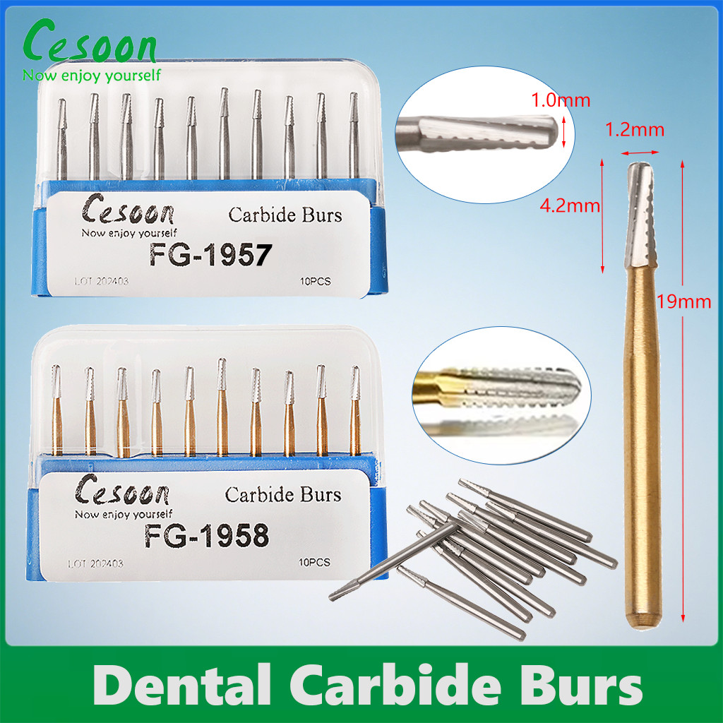 Jual 10Pcs/Box Dental Carbide Bur High Speed Tungsten Steel Crown Metal ...