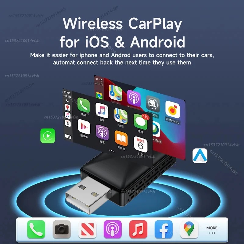 Jual Newest Mini Android Auto Wireless Adapter USB Dongle Smart AI Box ...