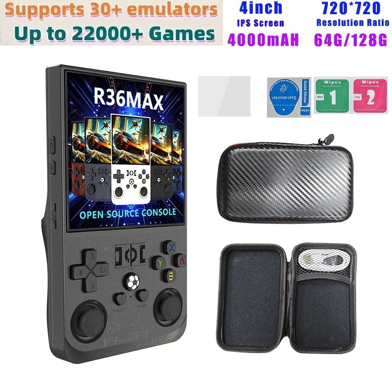 Jual R36 Max Console 4inch IPS Screen Handheld Game Players Open Source ...