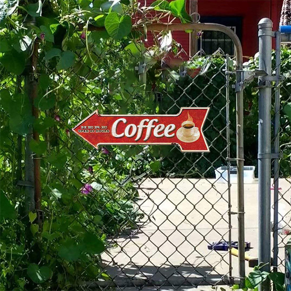 Jual Coffee Tea Sheet Plaque Metal Drawing Wall Arts Iron Painting ...