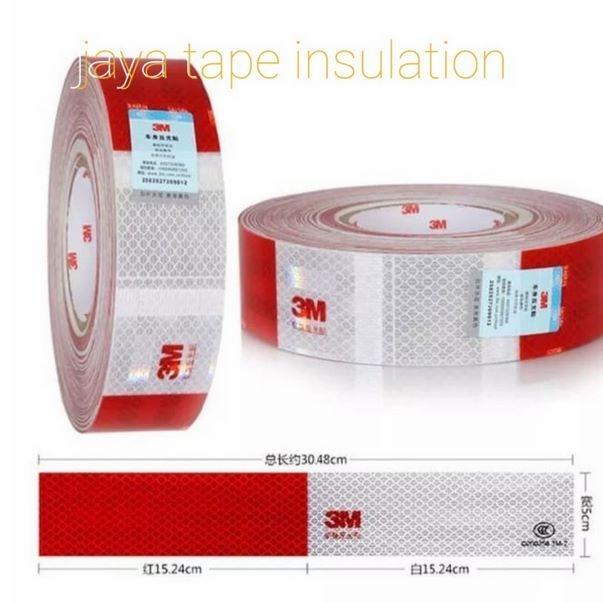 Jual Stiker Reflector 3M Merah Putih 5 Cm X 45M -Skotlet Reflective 3M ...