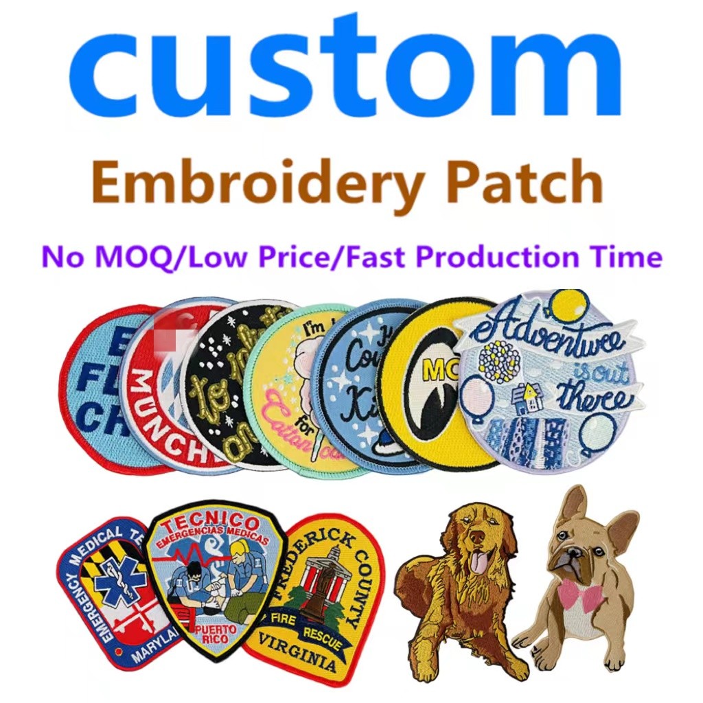 Jual High Quality And Density Custom Iron On Embroidered Logo Patches ...