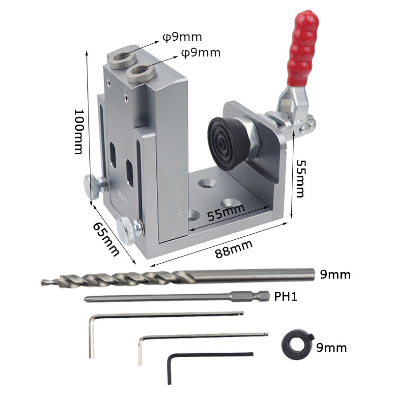 Jual Quick Inclined Hole Doweling Jig Kit 15 Degrees Pocket Hole Jig ...