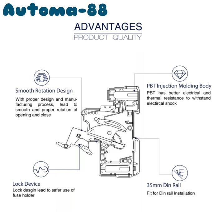 Jual SALE Fuse Holder 10x38 DC 1000V 1P Din Rail Solar PV Panel Cell ...