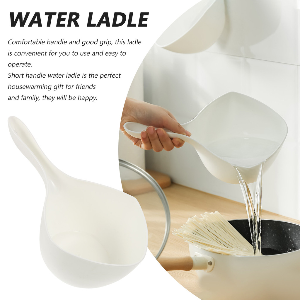 Jual White Water Scoop Ladle Mini Plastic Dipper For Bath Garden Sauna ...