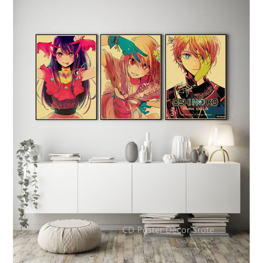 Jual 2023 Hot Anime Oshi No Ko Posters Hoshino Ai Ruby Retro Poster ...