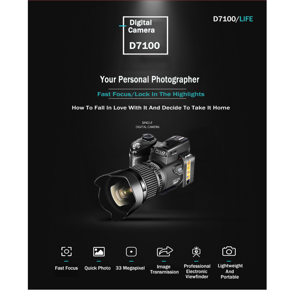 Jual DSLR Camera HD Digital Camera POLO D7100 33Million Pixel Auto ...