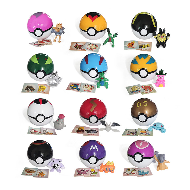 Jual 12Pcs/Set Pokemon Opp Bagged Pokeball Pikachu Game Pocket Monster ...